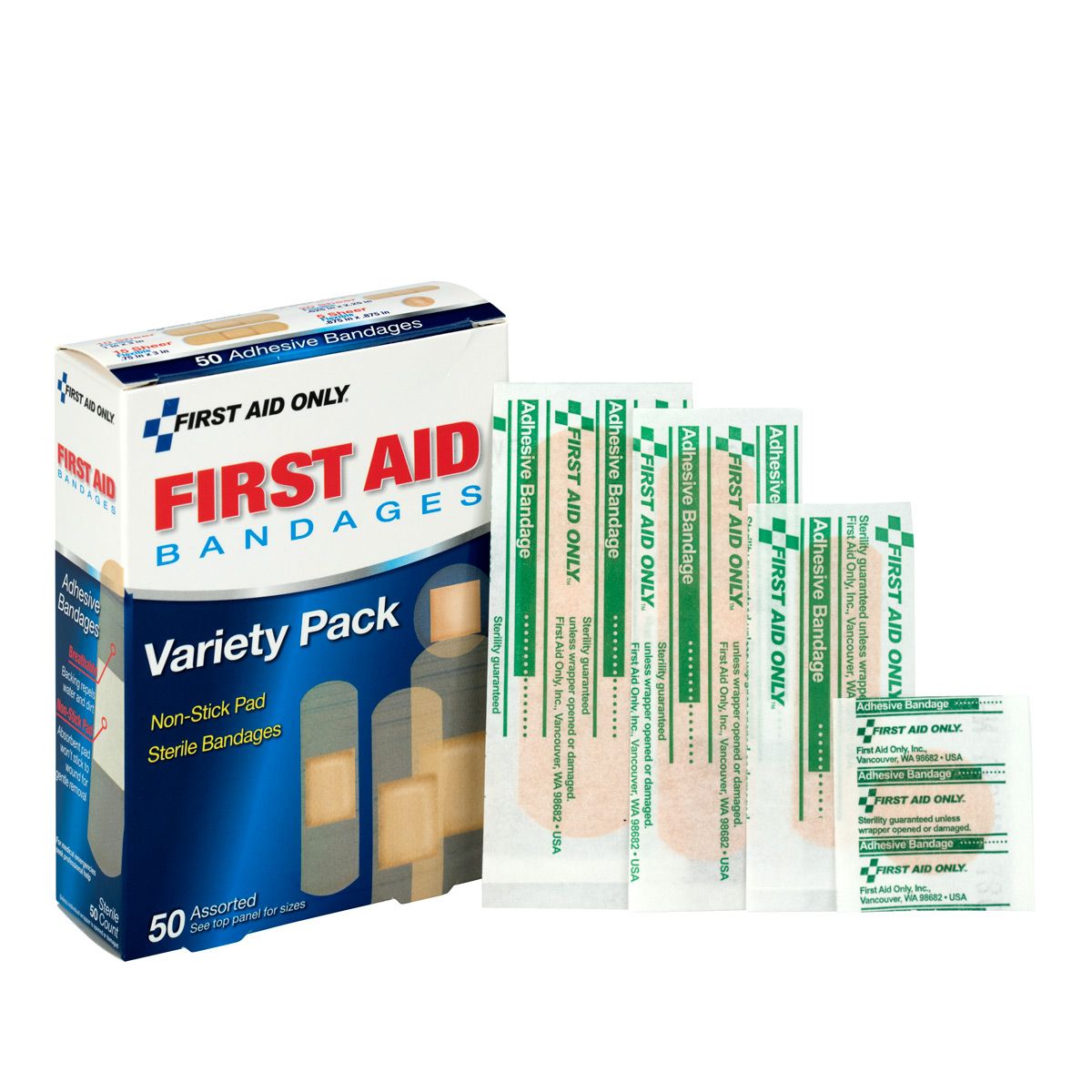Sheer Strips Bandages, Assorted Sizes (50/bx) | eFirstAid
