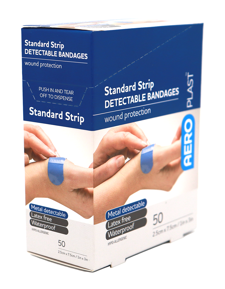 Blue Metal Detectable Plastic Bandages (50/bx) | E-FirstAid