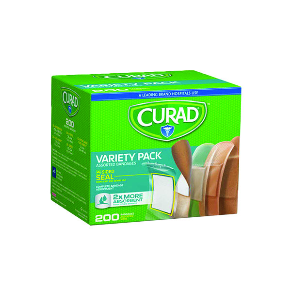 Curad Bandage Variety Pack 200/Ct - All-in-One Wound Care