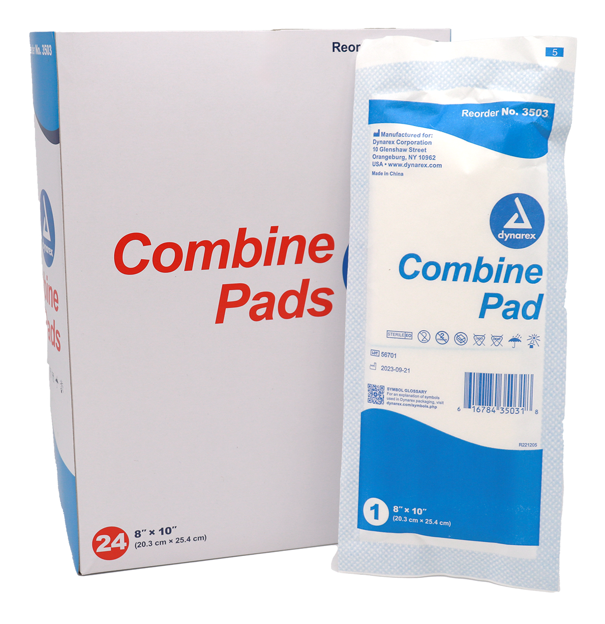 Combine Abdominal Pads 8x10 - Box of 24 for Wound Care